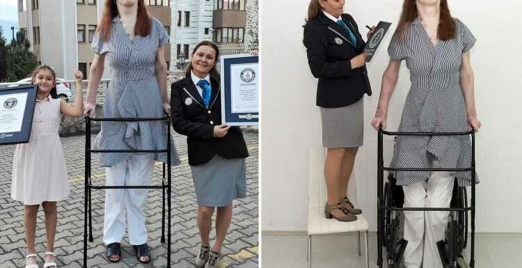World’s tallest woman, 25, who stands more than 7FT tall smashes three ...